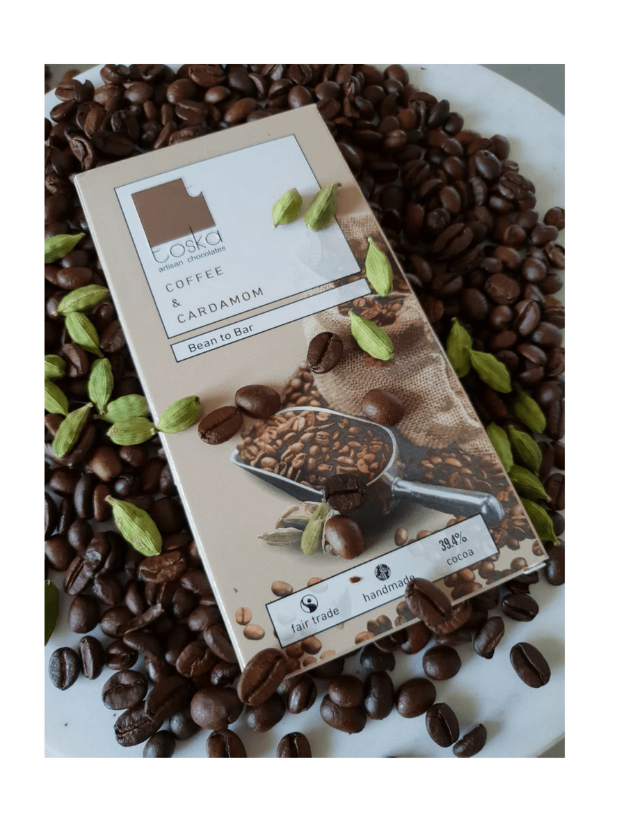 Buy Coffee & Cardamom Milk Chocolate Bar – The Gourmet Box